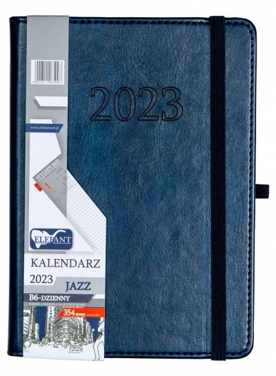 Kalendarz 2023 B6 dzienny Jazz granatowy ELEFANT | Czytam.pl