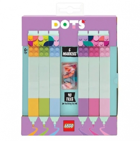 Flamastry LEGO DOTS 6 szt. z klockami do dekoracji | Art. szkolne w ...